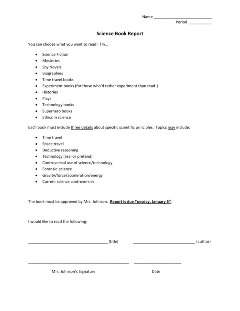 Science Book Report