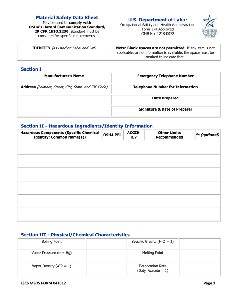 SDS Form