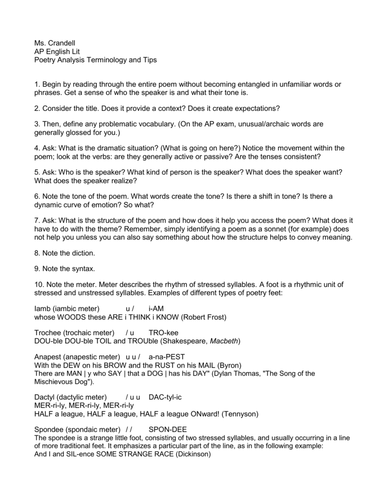 Poetry Terms And Tips Poetry Terms And Tips
