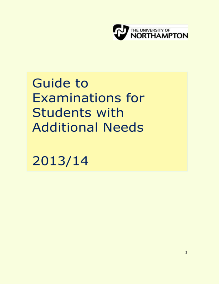 Guide to Examinations for Students with Additional Needs