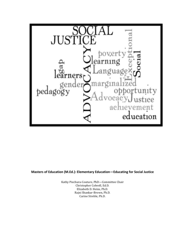 Masters of Education (M.Ed.): Elementary Masters of Education (M.Ed.): Elementary