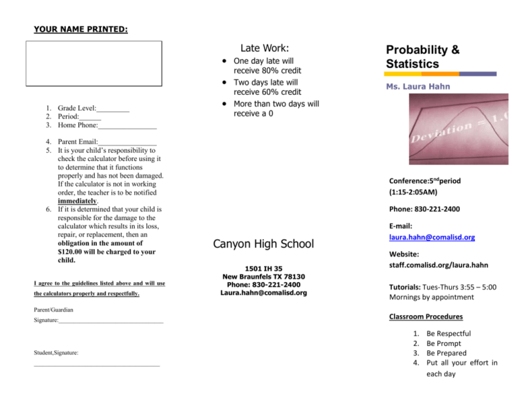 Class Information files Stats Syllabus
