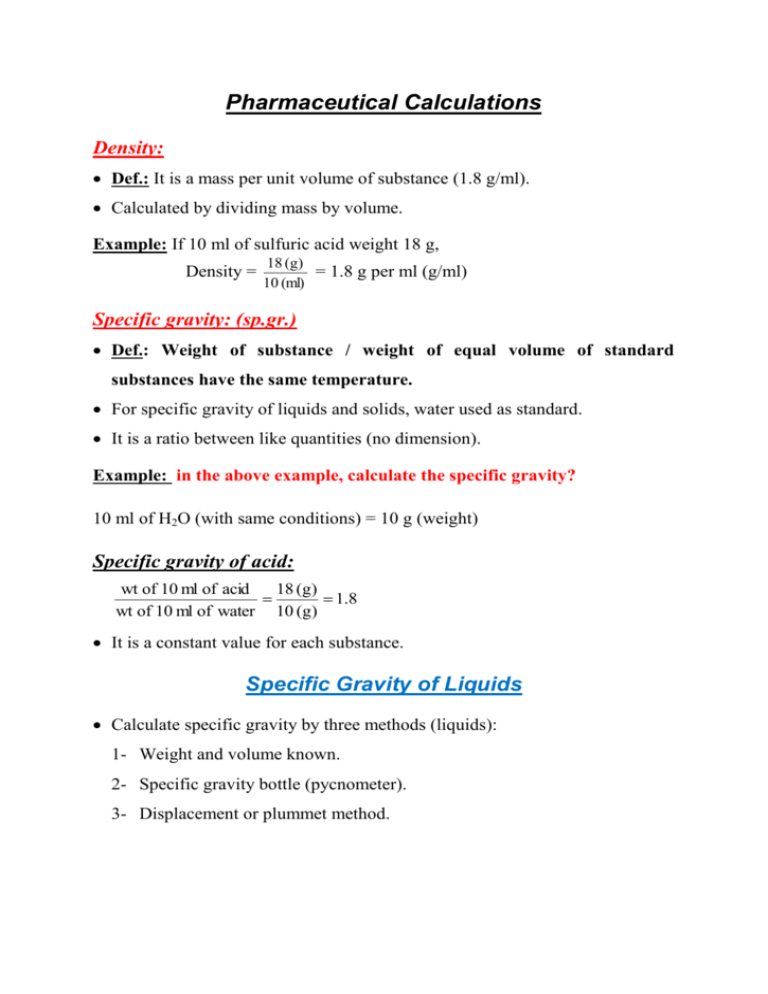 Pharmaceutical Calcu Pharmaceutical Calcu