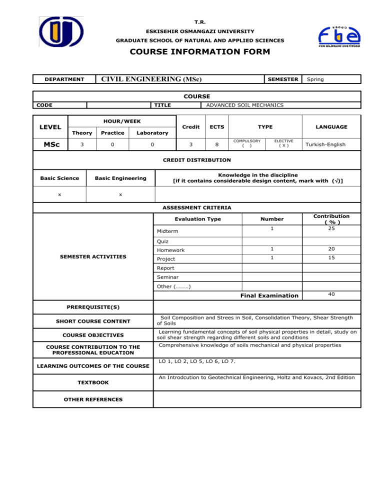 Course Information Form