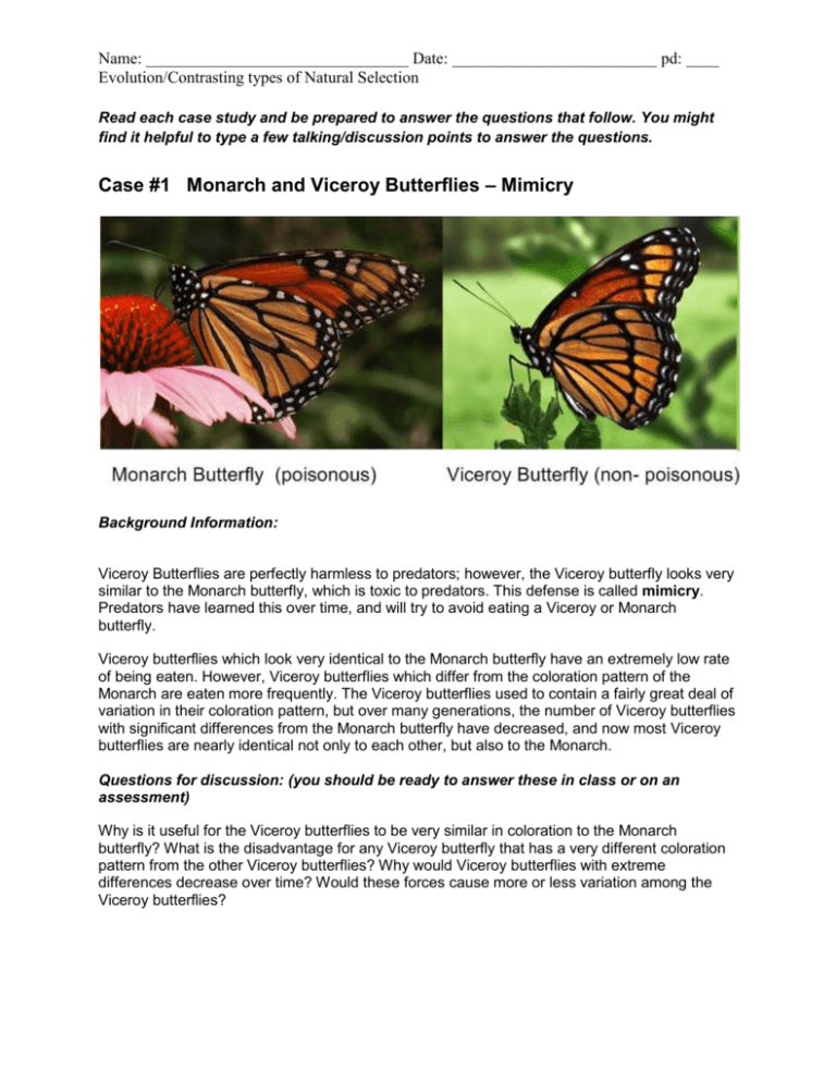 Types Of Natural Selection Assignment