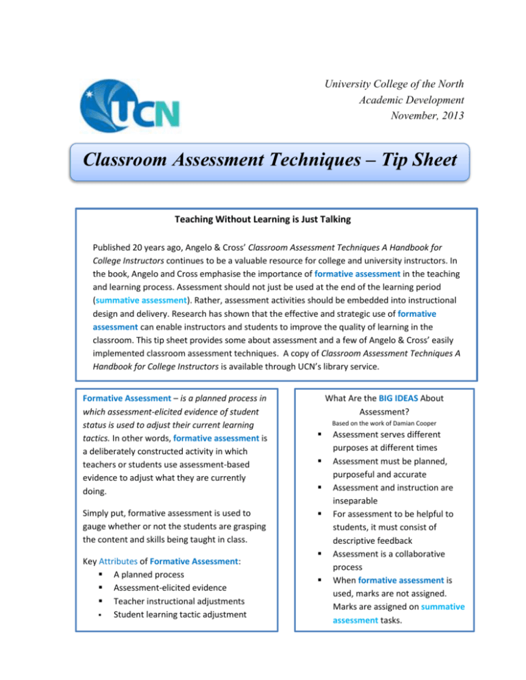 Classroom Assessment Techniques