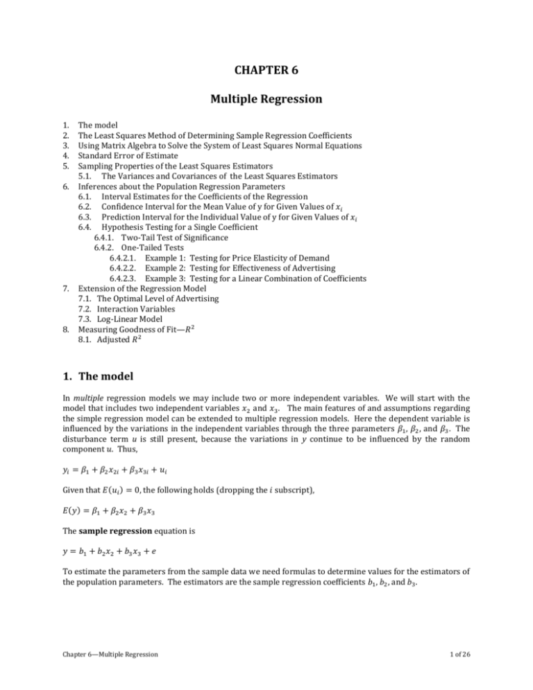 Multiple Regression With Two Independent Variables