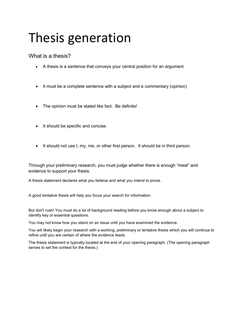  What Is A Tentative Thesis How To Write A Tentative Thesis Statement 