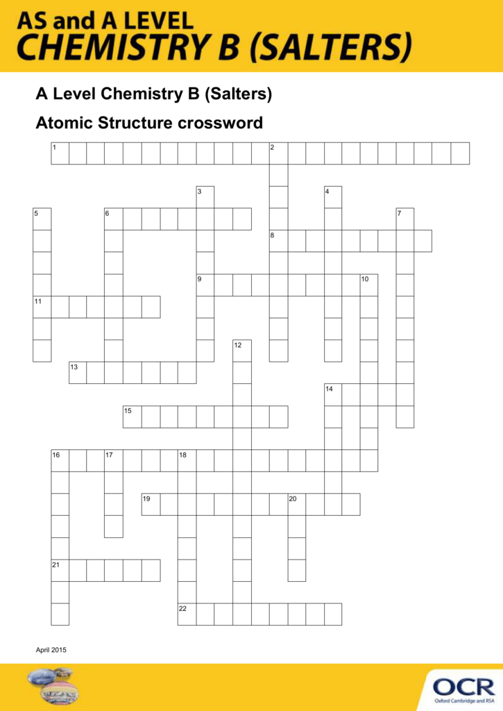 Atomic Structure Crossword Atomic Structure Crossword
