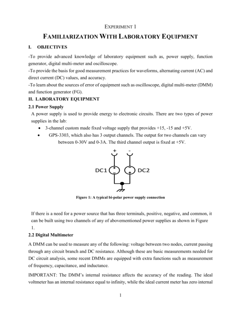 Lab Equipment Familiarization Experiment