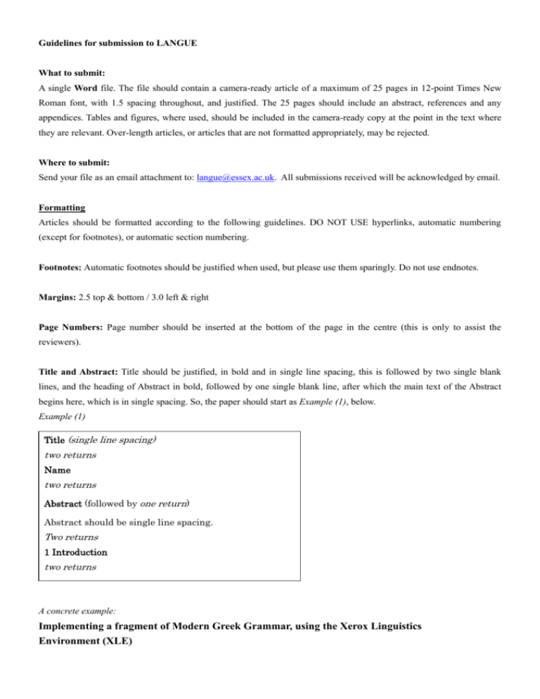 Submission Guidelines