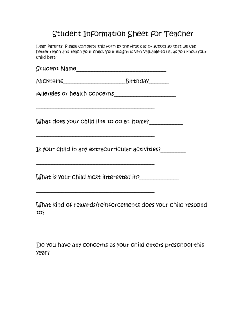Parent Questionnaire