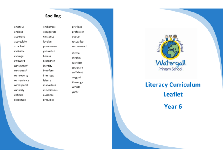 Literacy Expectation For Year 6 Literacy Expectation For Year 6