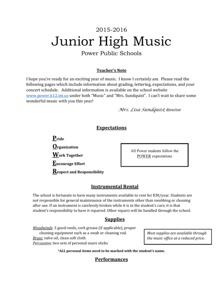 Junior High Music Junior High Music
