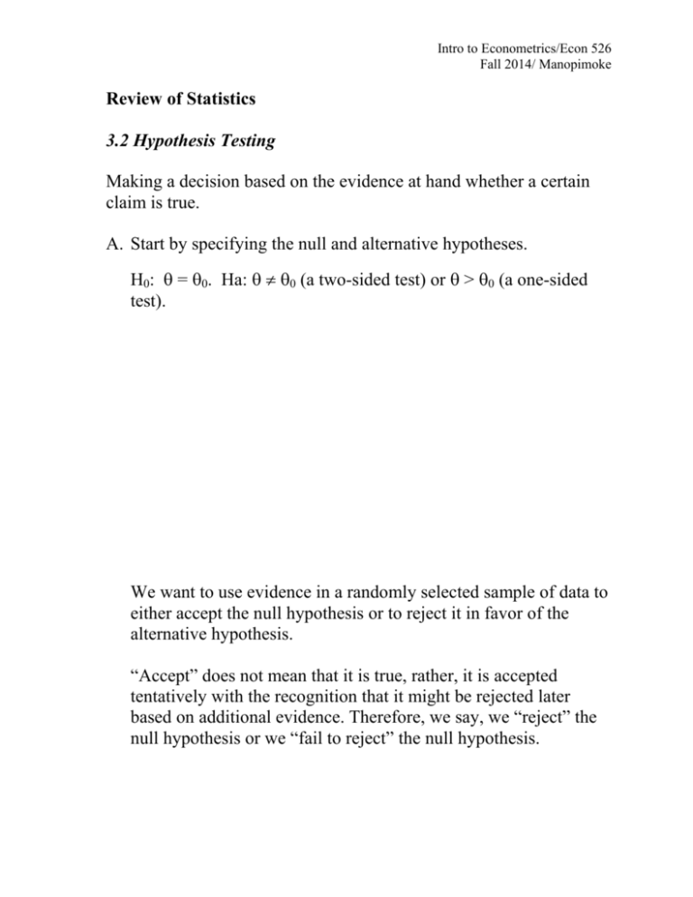 Chapter 3 Review Of Statistics