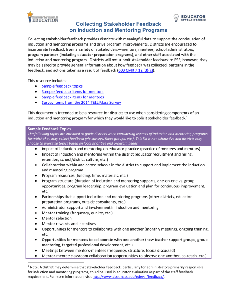 on Induction and Mentoring Programs