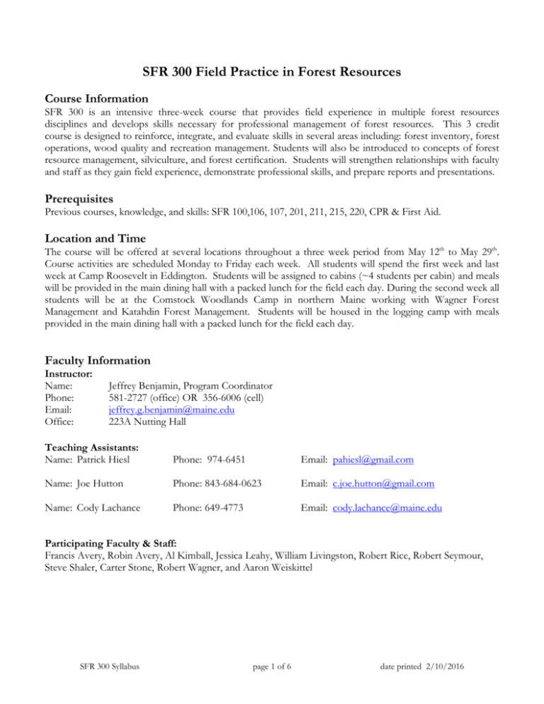 SFR 300 Syllabus School Of Forest Resources sfr-300-syllabus-school-of-forest-resources