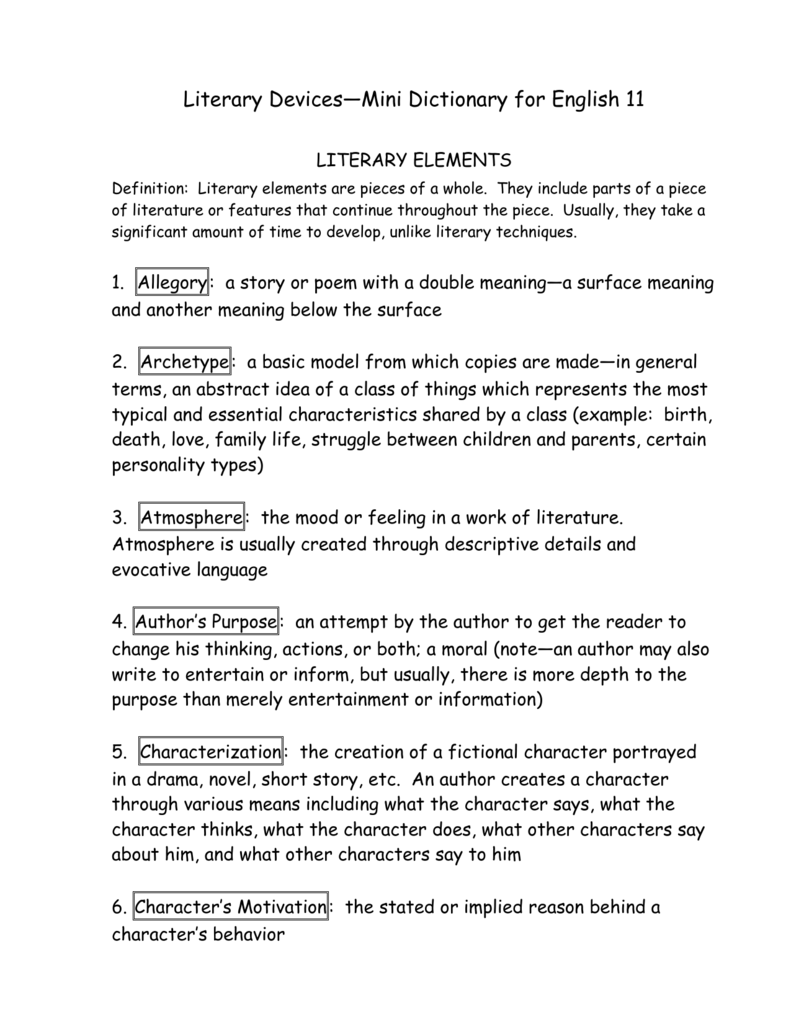 English 11R Literary Devices English 11R Literary Devices