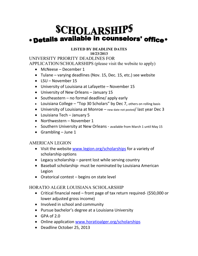 SCHOLARSHIPS