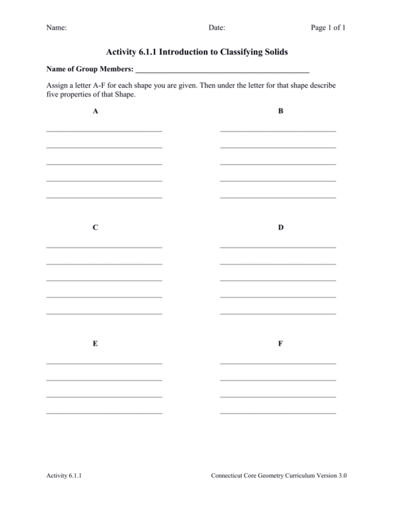 Activity 6 1 1 Introduction To Classifying Solids