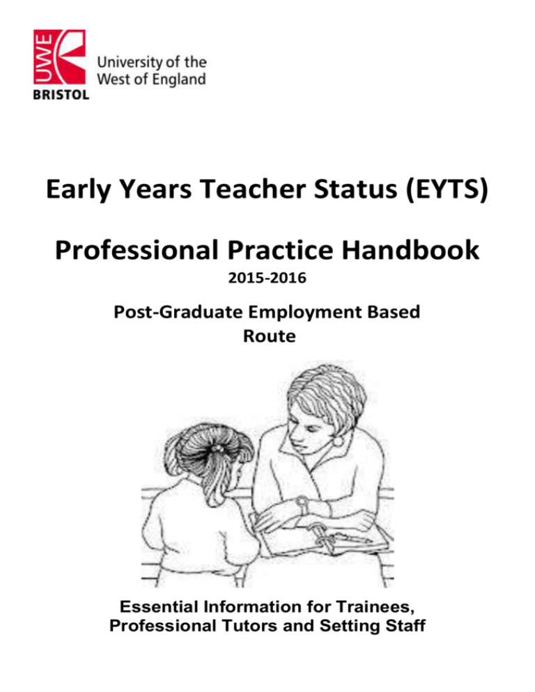 Professional Placement Handbook. PG Employment based route