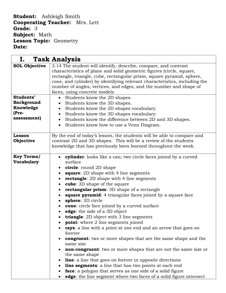 Geometry Review Lesson Plan