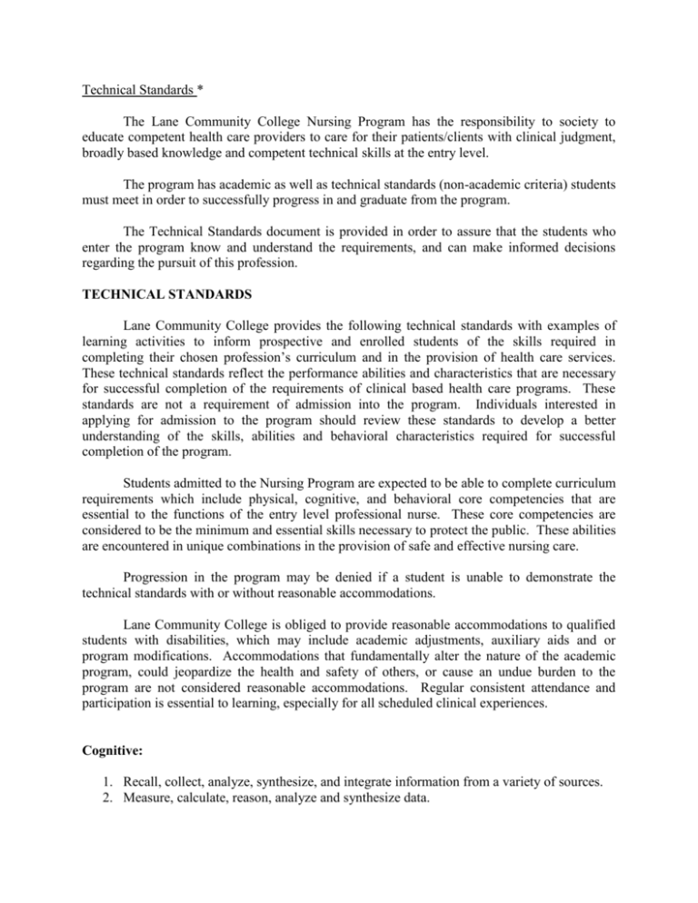 Professional And Technical Standards