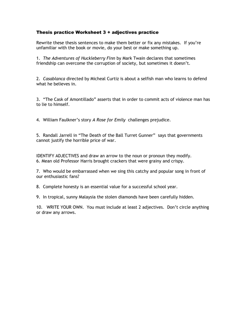 Thesis Worksheet 3