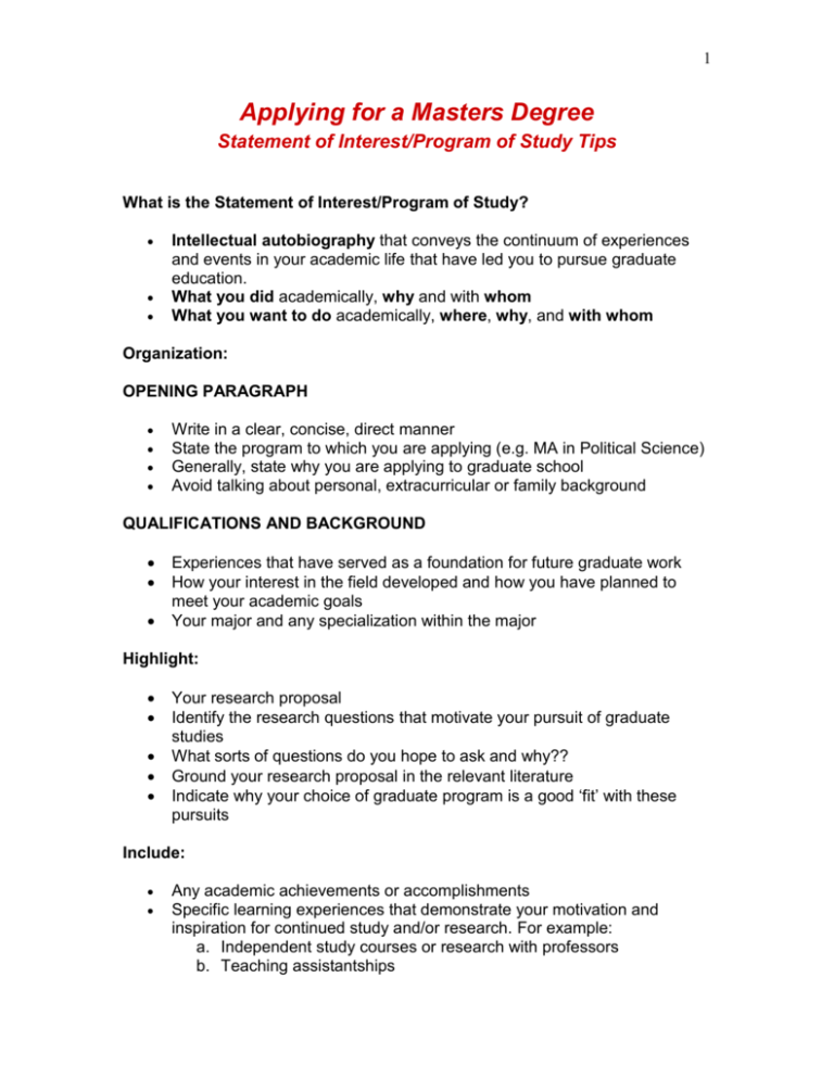  Example Letter Of Intent For Graduate School Letter Of Intent For Graduate School Admission 