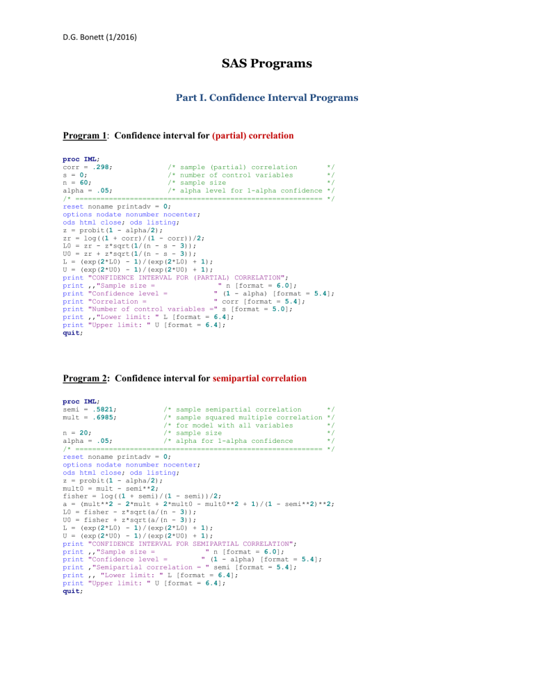 Sas Programs 
