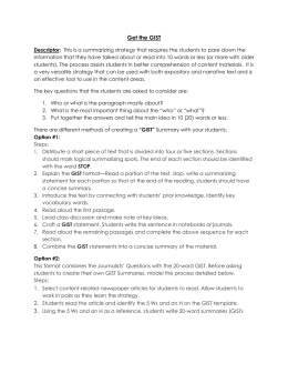 AVID Strategies for Reading: GIST