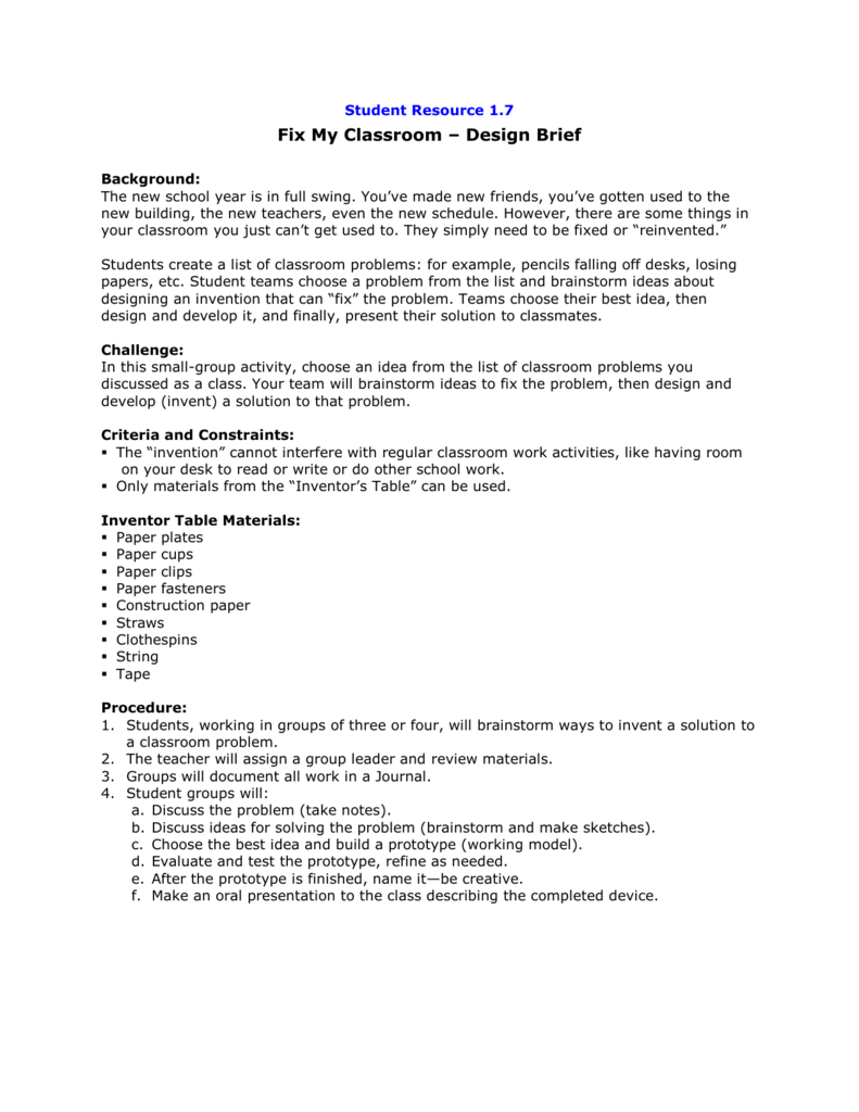 What Is A Design Brief Example Rectangle Circle