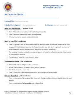Informed Consent Document Template