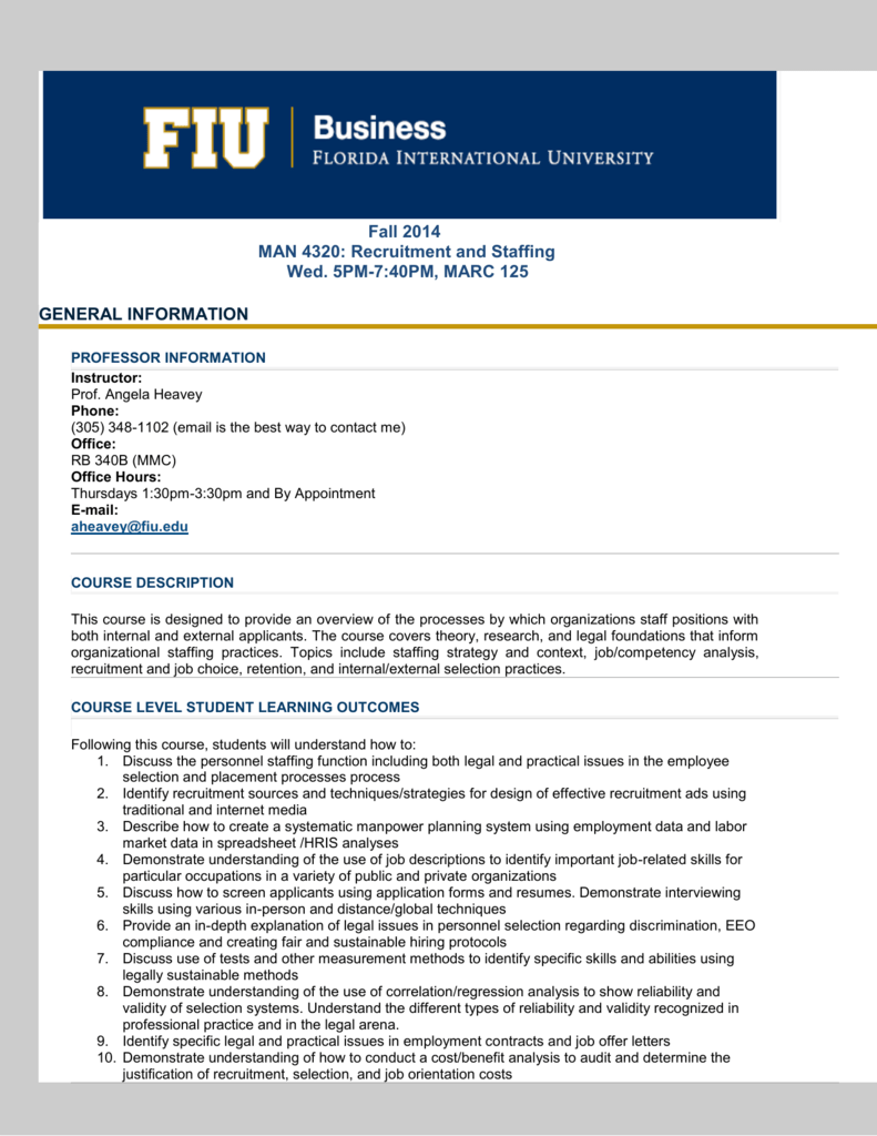 Syllabus - FIU College of Business