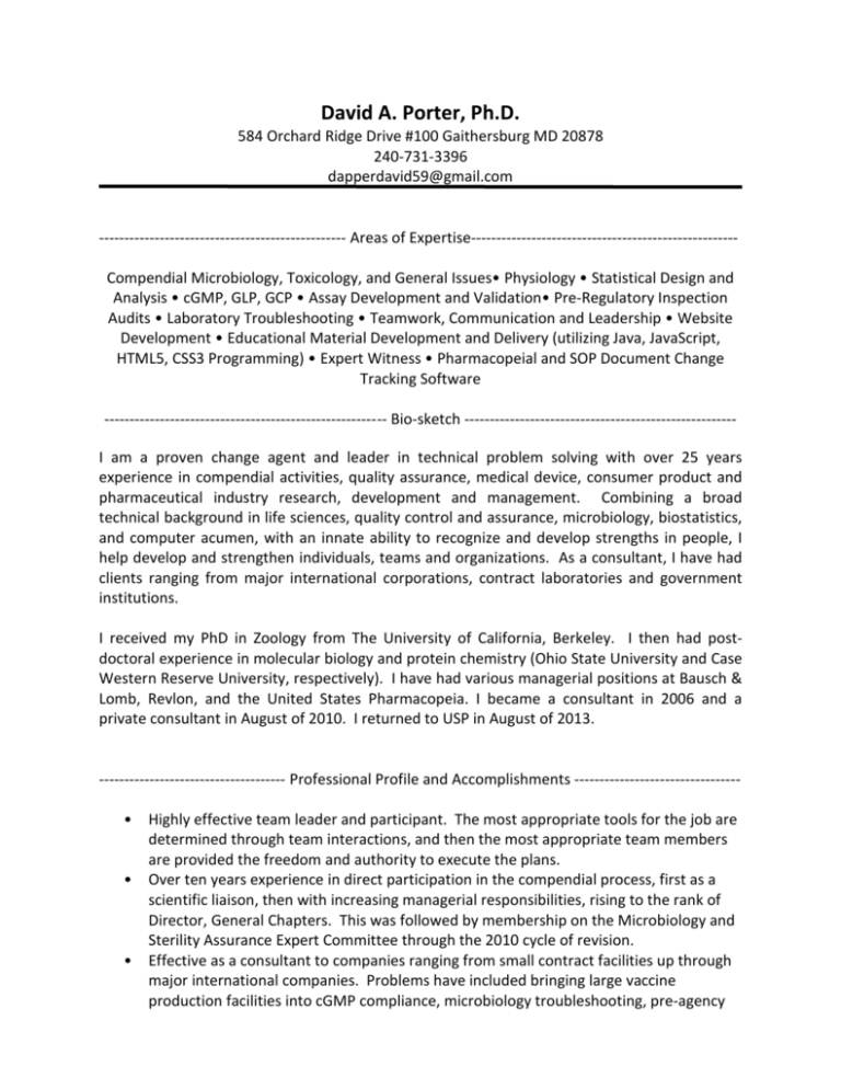 David A. Porter, Ph.D.