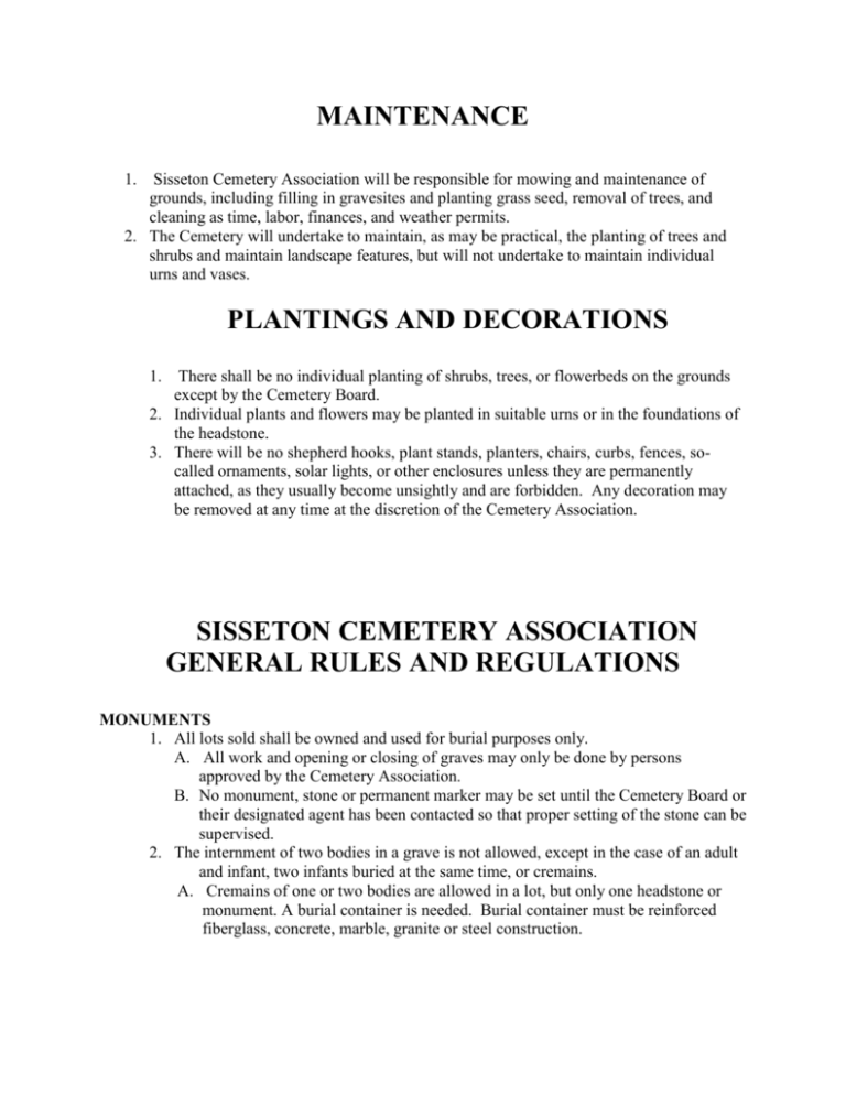 Rules Regulations