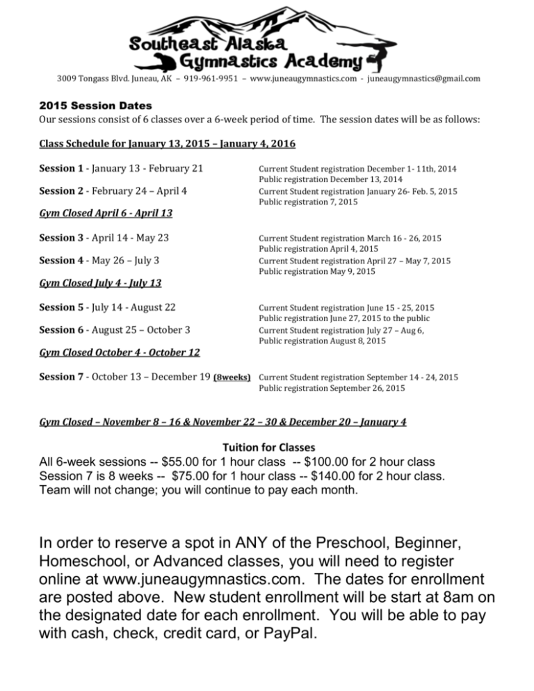 2015 Session Schedule for Classes Final1