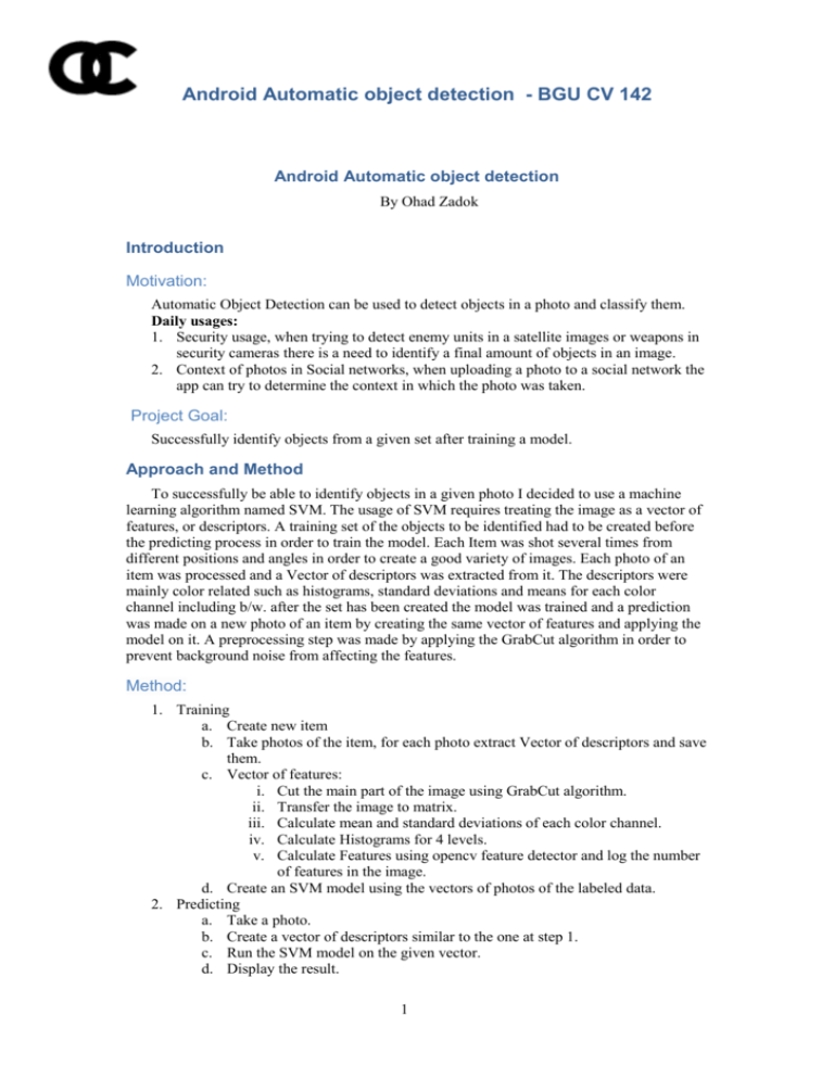 Android Automatic Object Detection
