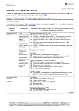 Confined Space Evaluation Checklist