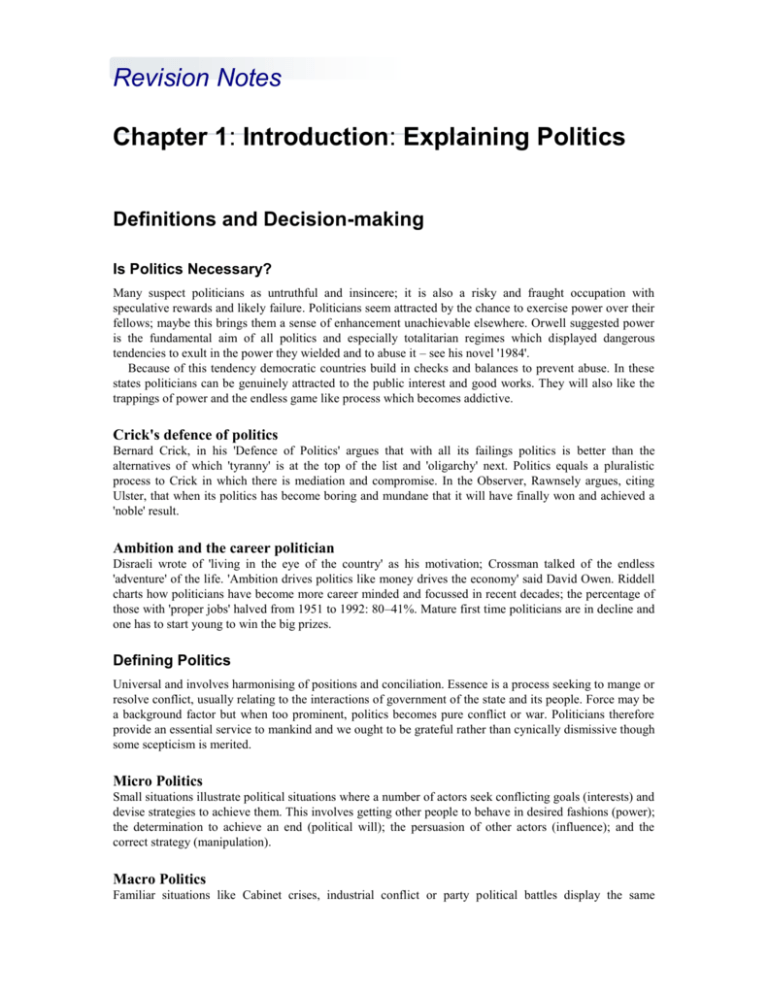 Revision Notes Chapter 1 