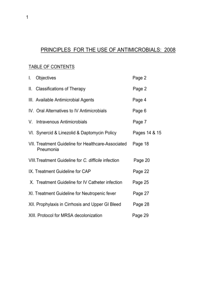 Principles of Antimicrobial Use