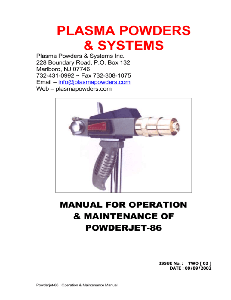 PLASMA POWDERS & SYSTEMS Plasma Powders & Systems Inc