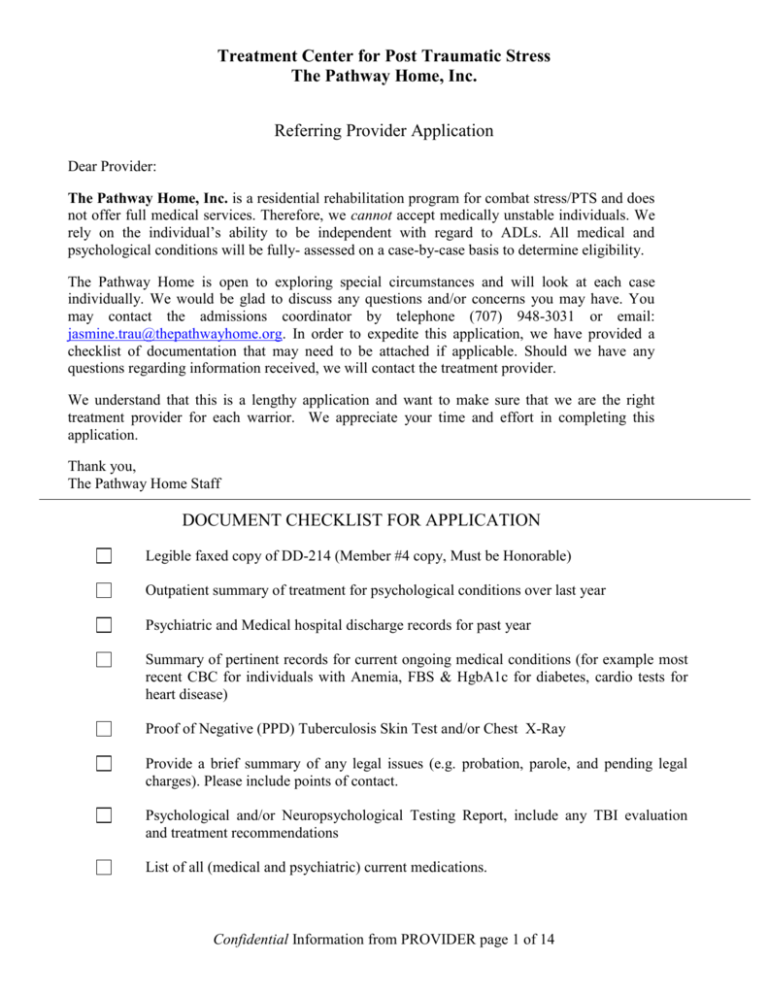Referring Provider Application Referring Provider Application