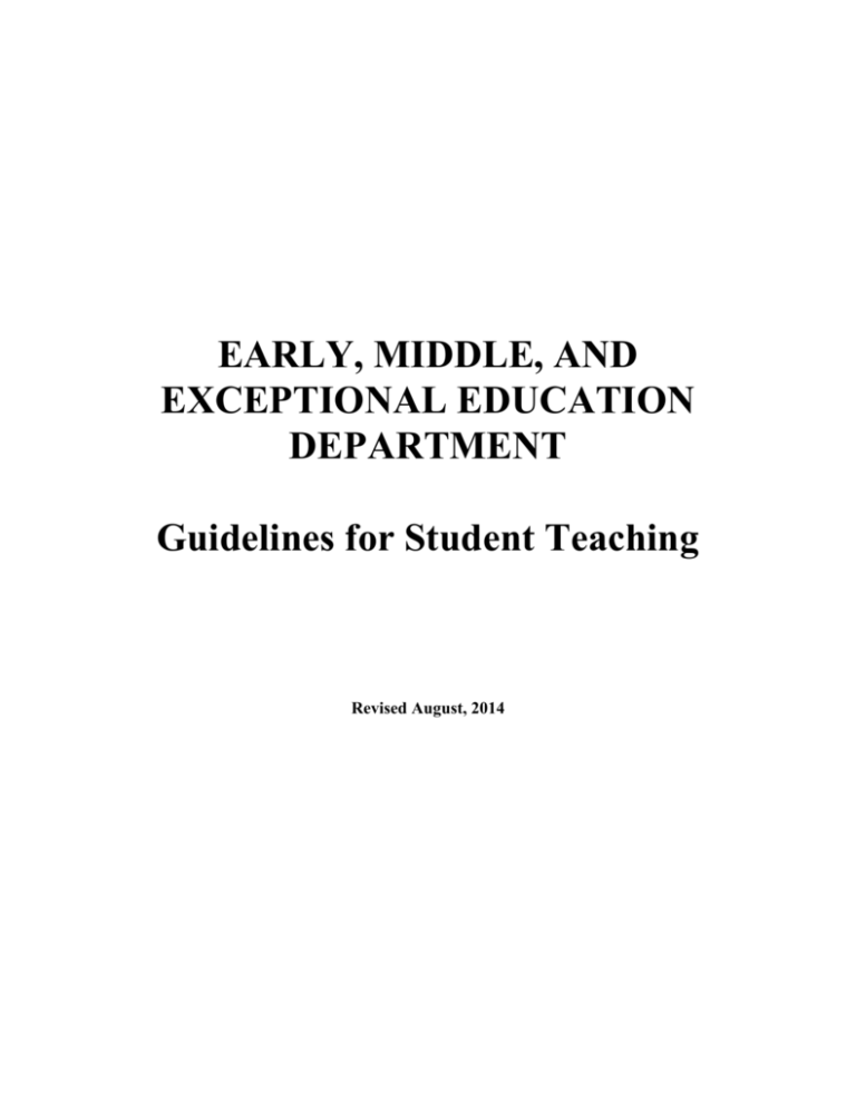 General Requirements For Student Teaching General Requirements For Student Teaching