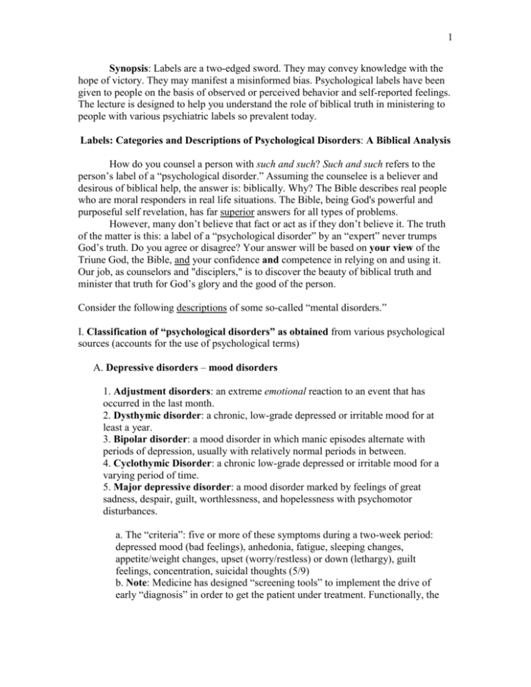 What Is A Psychological Disorder