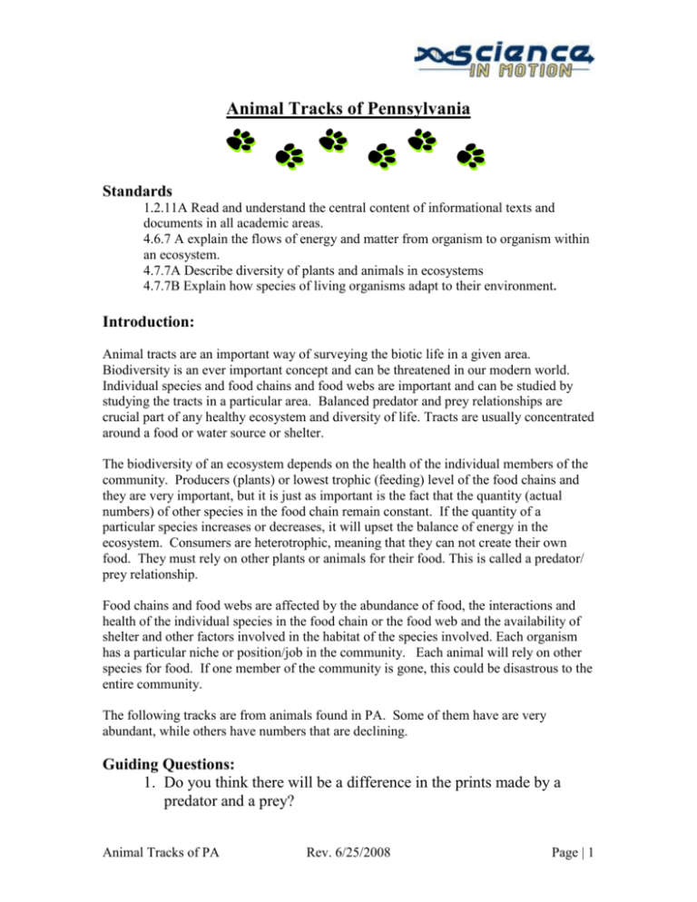 PA Animal Tracks Lab