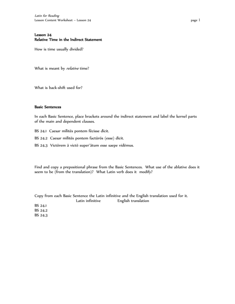 Lesson 24 Content Worksheet