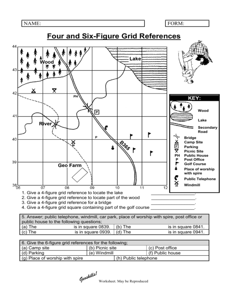 4 Figure Grid References Worksheet