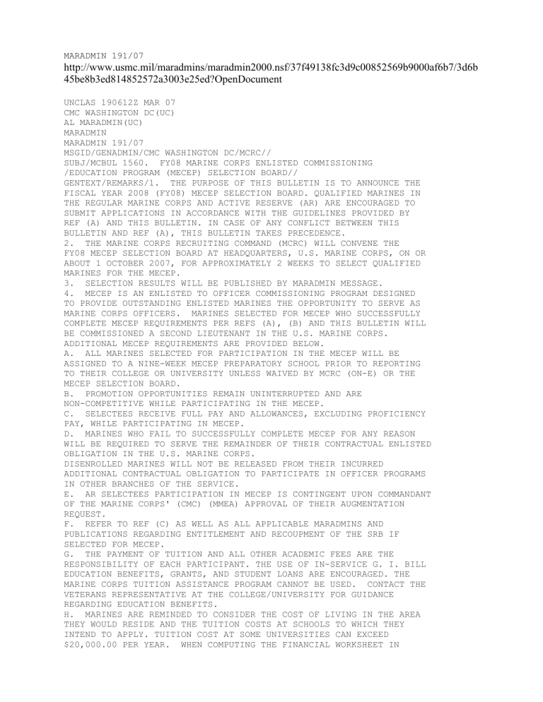 Date signed: 03/30/2006 MARADMIN Number: 152/06