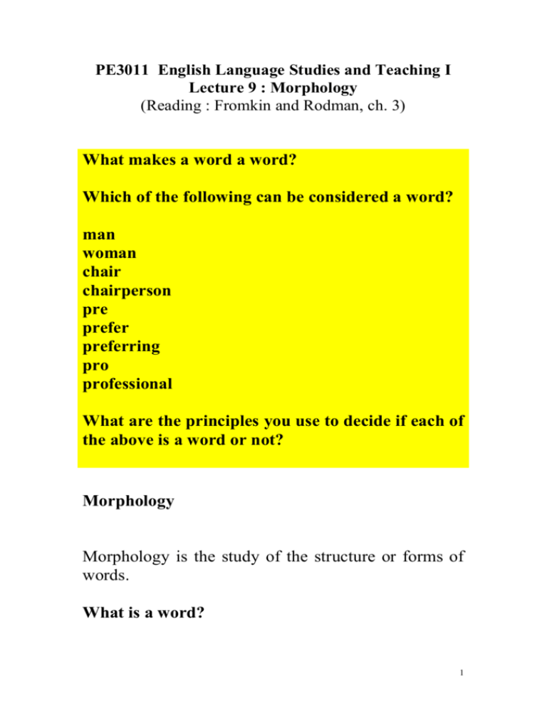 Morphology